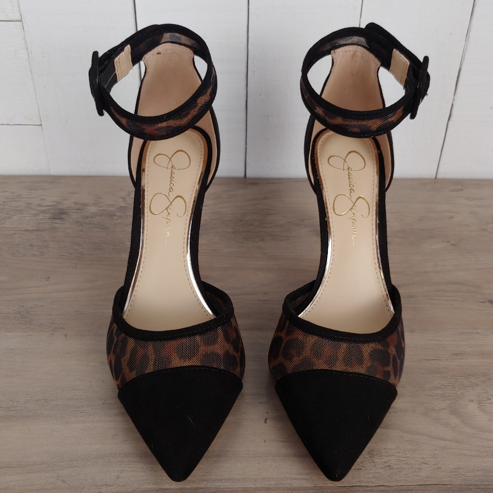Jessica Simpson Black Leopard Print Camania Pump Size… - Gem